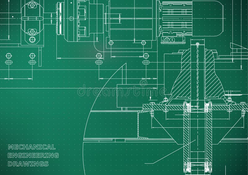 Engineering Backgrounds. Mechanical Engineering Drawings Stock Vector ...