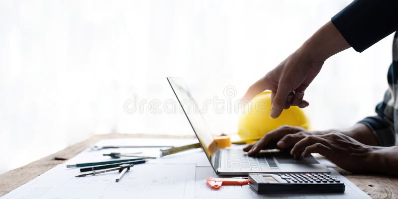 In Engineering Bureau Engineers Discussing Technical Construction Stock ...