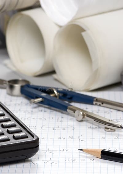 Engineering Calculations stock photo. Image of mylar, drawings - 2216674