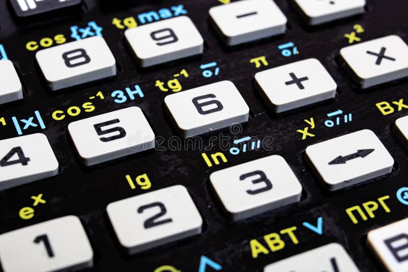 Engineering Calculator Buttons with Formulas Close Up Stock Image ...