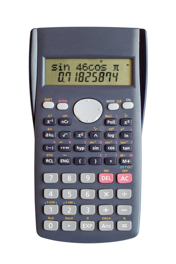 Engineering Calculator Isolated on White Background Stock Photo - Image ...