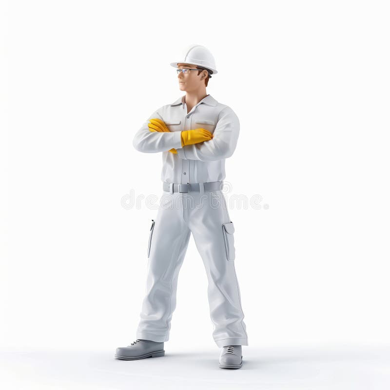 Engineering Career , White Background, 3D Stock Illustration ...