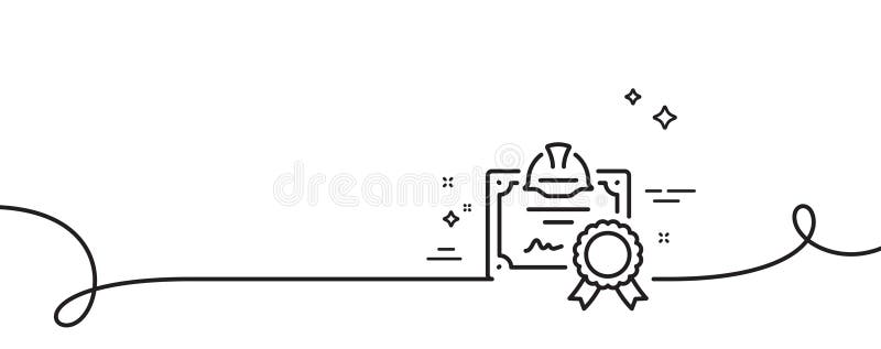 Engineering Certificate Line Icon. Technical Documentation Sign ...