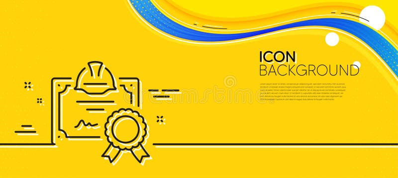 Engineering Certificate Line Icon. Technical Documentation Sign ...