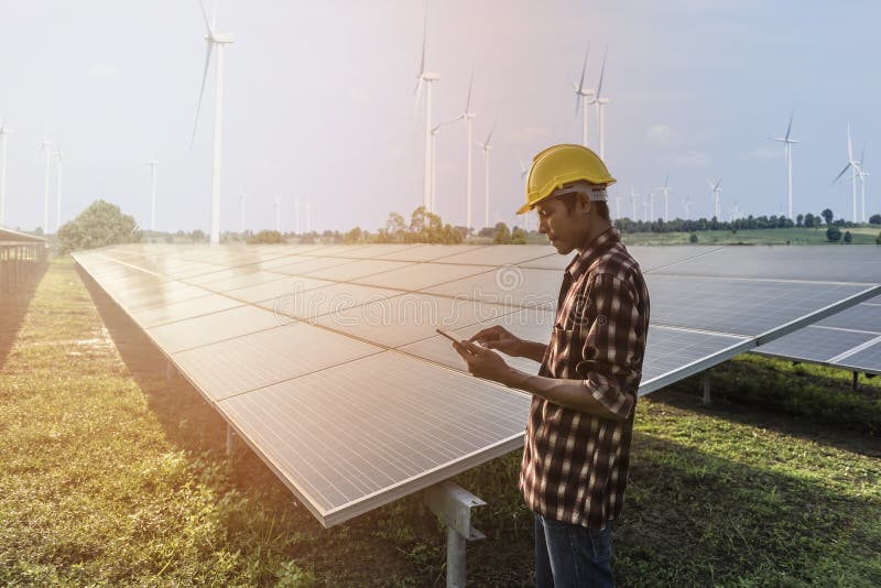 Engineering is Checking the Accuracy of the Solar Panel System Stock ...