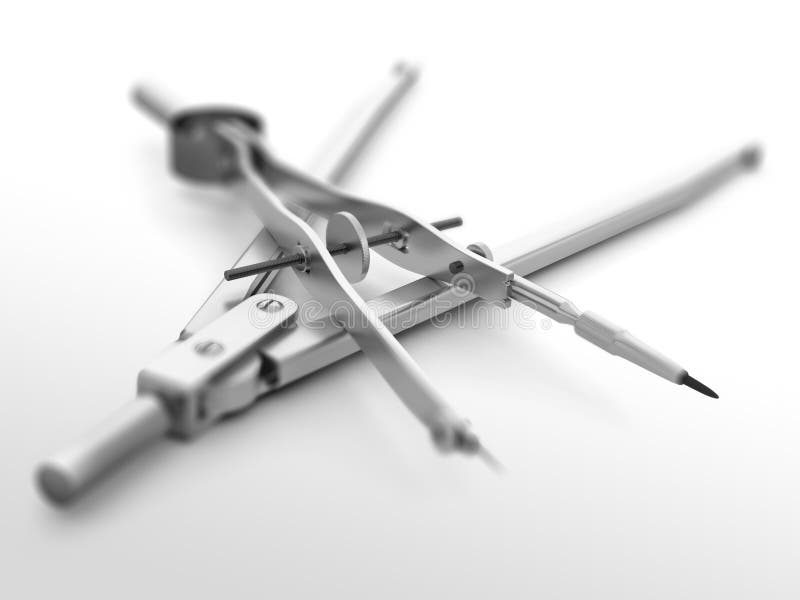 Engineering Compass on Black Background Stock Illustration ...