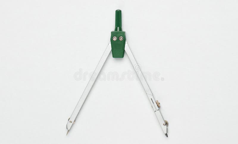 Engineering Compasses for Drawing on a White Background. Stock Photo ...