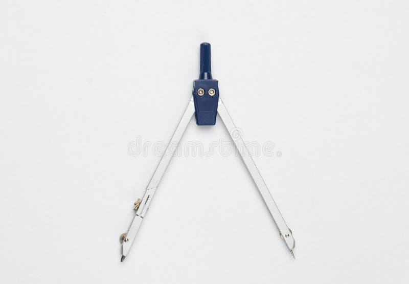 Engineering Compasses For Drawing On A White Background. Top View Stock ...