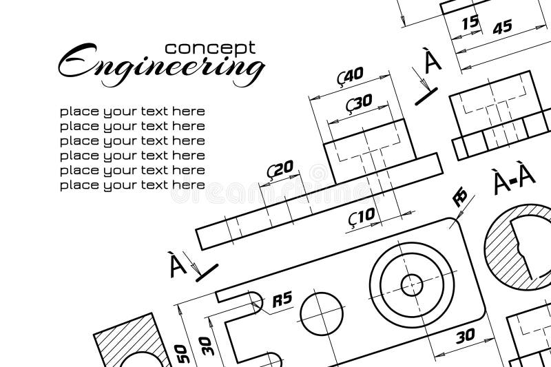 Engineering Concept. Abstract Technical Design. Vector Architectural ...