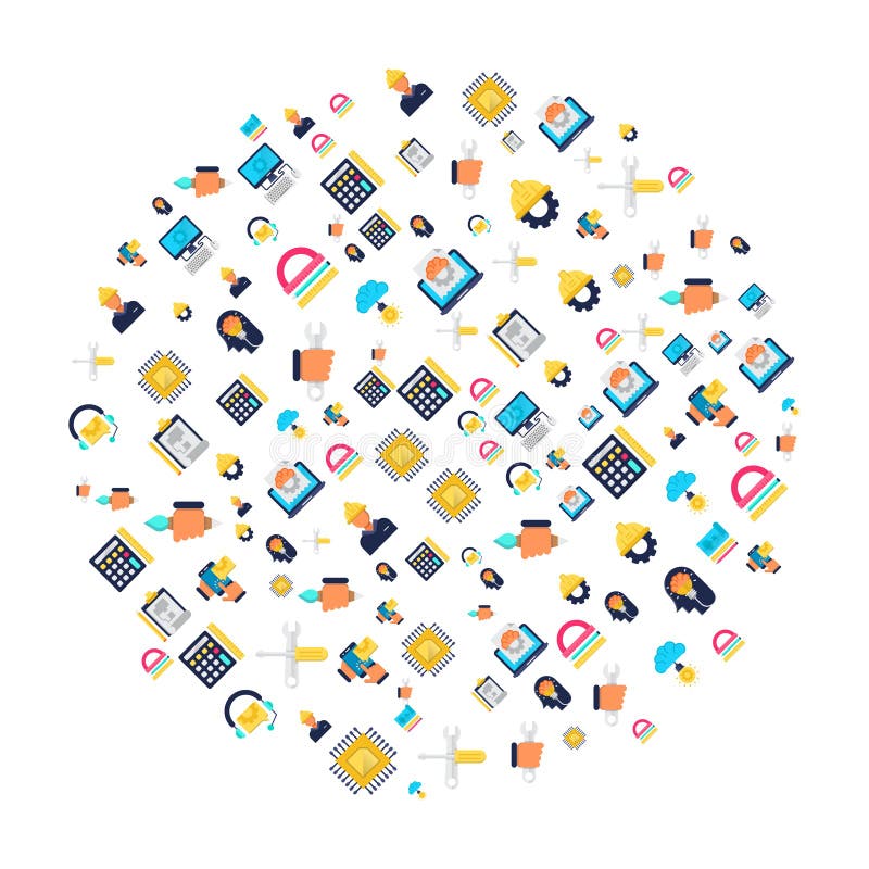 Engineering Concept in Circle with Clean and Simple Icons, Infographic ...