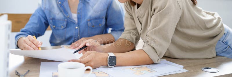Engineering Construction Concept, Two Female Engineers is Discussing ...