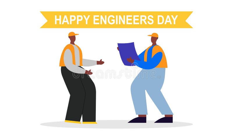 Engineering and Construction Illustrated. Happy Engineers Day Stock ...