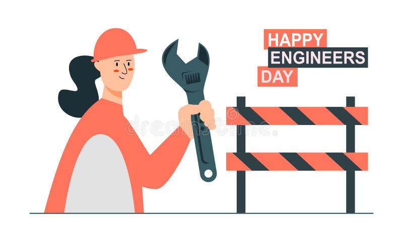 Engineering and Construction Illustrated. Happy Engineers Day Stock ...