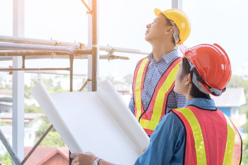 Engineering Construction Teamwork Concept : Professional Engineer Work ...