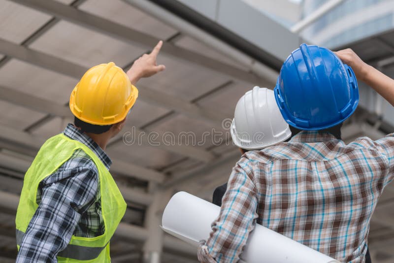 Engineering Construction Teamwork Concept : Professional Engineer Work ...