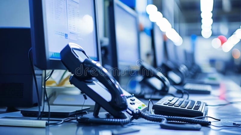 Engineering Control Room Featuring Computers and Communication ...