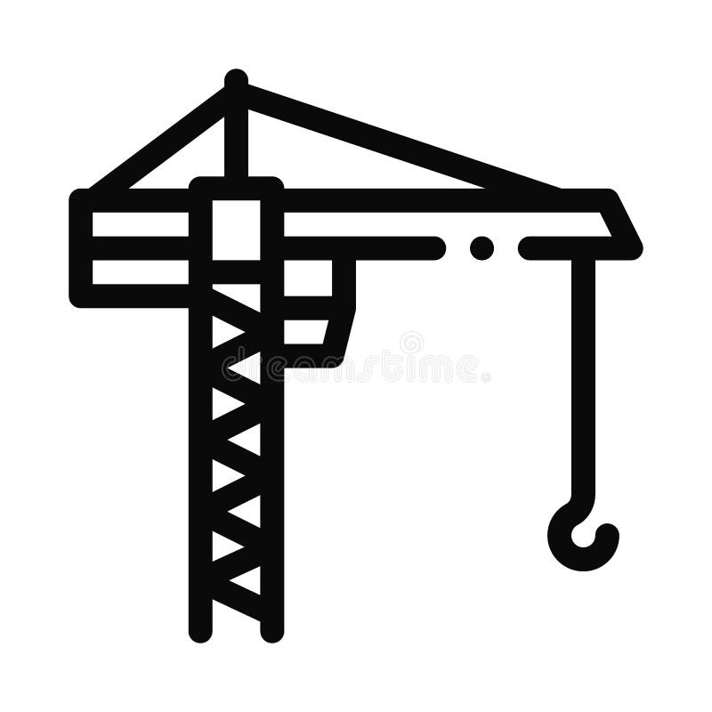 Engineering Crane Icon Vector Outline Illustration Stock Vector ...