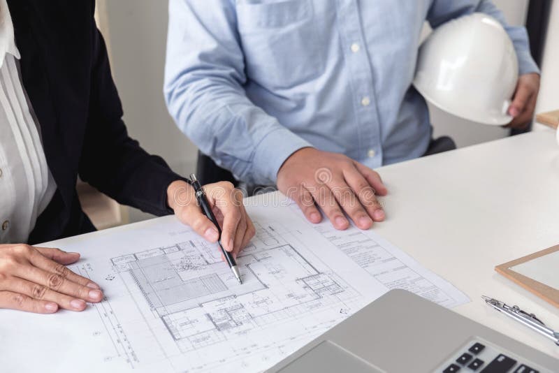 Engineering or Creative Architect in Construction Project Stock Photo ...