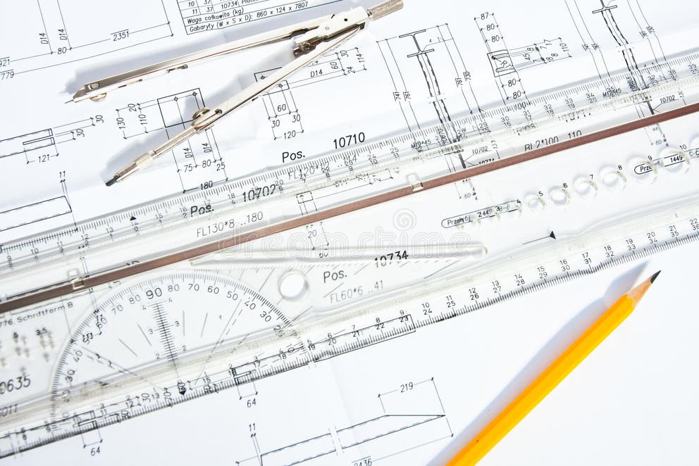 Engineering Design and Drawing Stock Image - Image of detail, engineer ...
