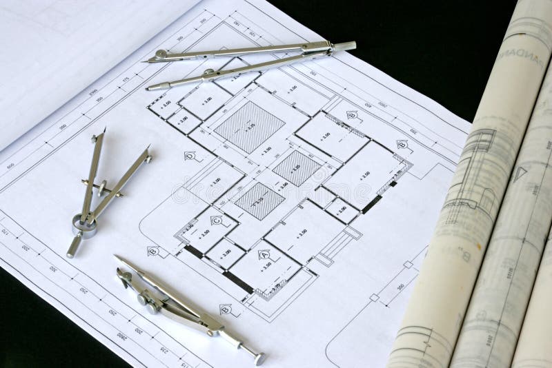 Engineering Design and Drawing Stock Image - Image of architecture ...