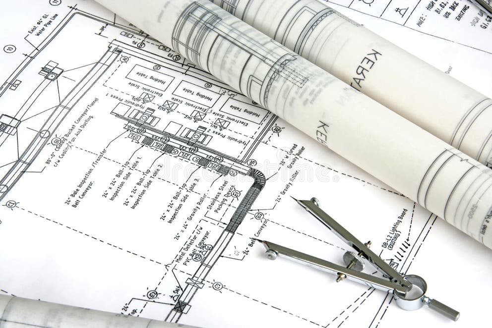 Engineering Design and Drawing Stock Image - Image of architecture ...