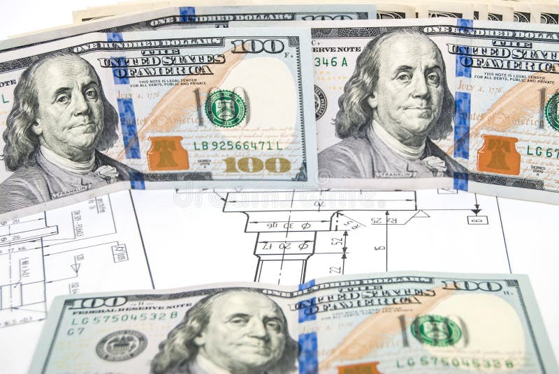 Engineering Detail Drawings for Background Stock Image - Image of ...