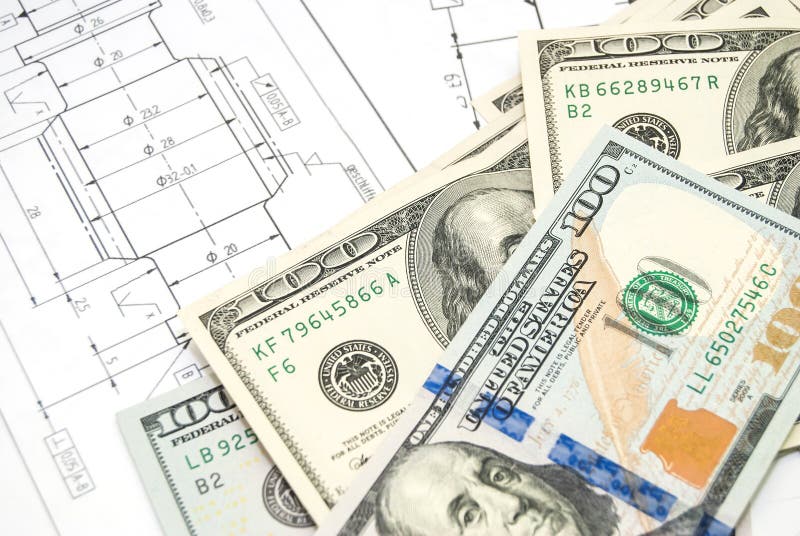 Engineering Detail Drawings for Background Stock Image - Image of ...