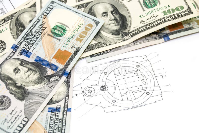 Engineering Detail Drawings for Background Stock Image - Image of home ...