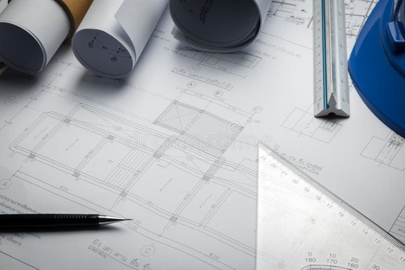 Drafting engineering works stock image. Image of modelling - 23898591