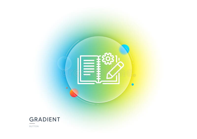 Engineering Documentation Line Icon. Technical Instruction Sign. Gradient Blur Button. Vector ...