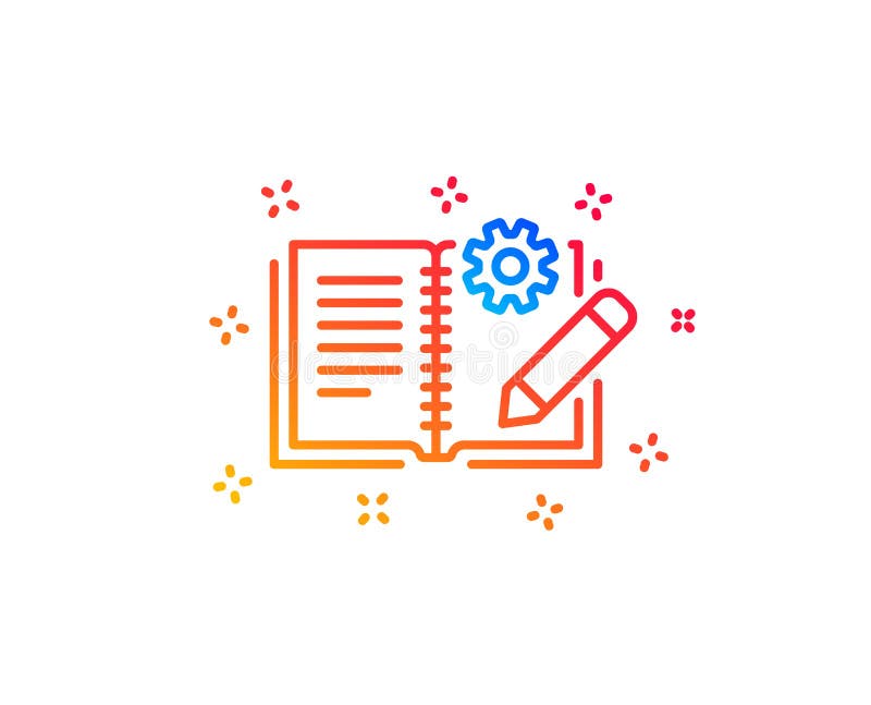 Engineering Documentation Line Icon. Technical Instruction Sign. Vector ...
