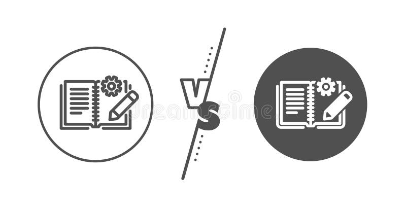 Engineering Documentation Line Icon. Technical Instruction Sign. Vector ...