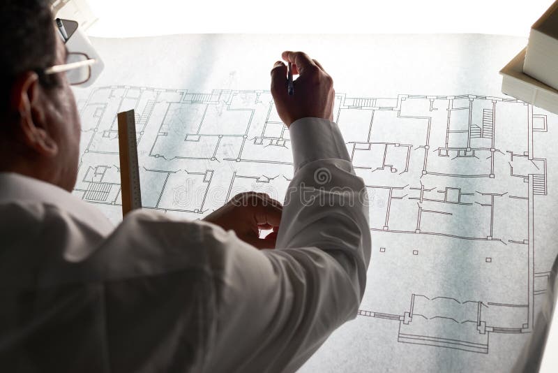 Engineering draft stock image. Image of people, drawing - 79043337