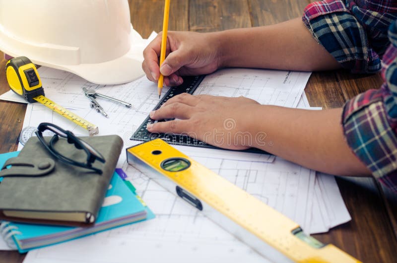 Draftsman stock photo. Image of business, corporate, architect - 13313948