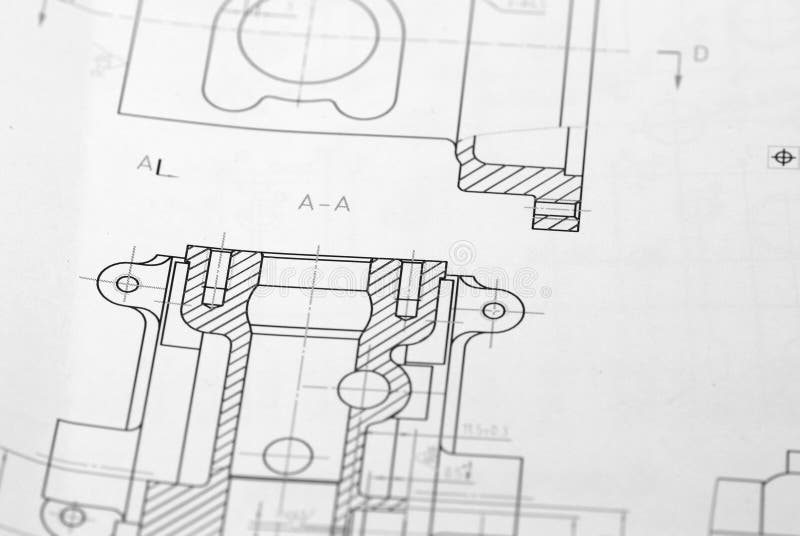 Engineering drawing stock photo. Image of mechanical, sketching - 9099448