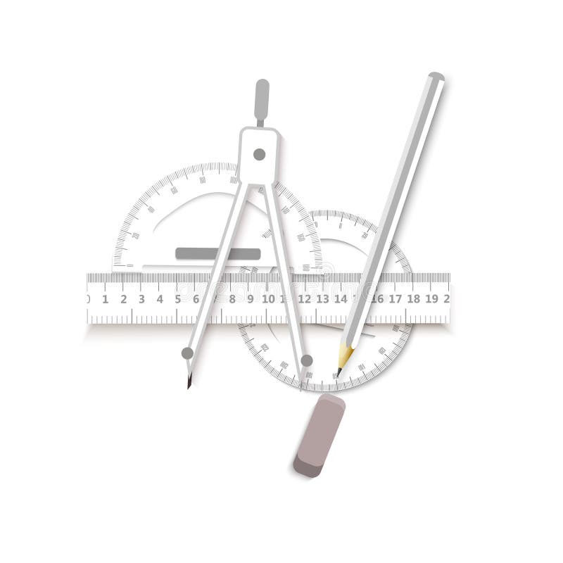 Engineering Drawing on a Blue Background and Tools Stock Vector ...