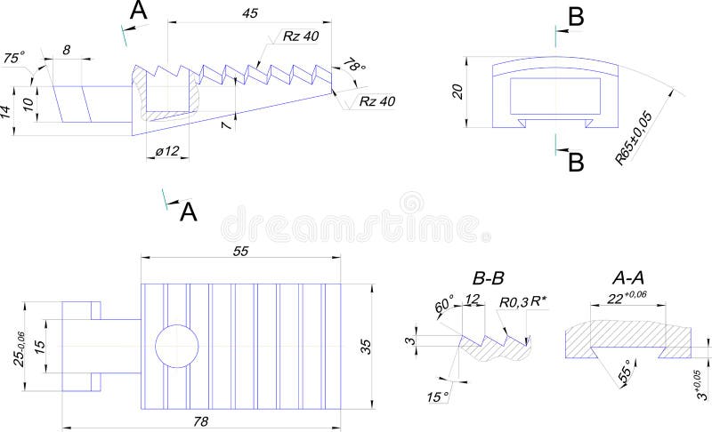 Engineering Drawing Cog Die Stock Illustrations – 2 Engineering Drawing ...