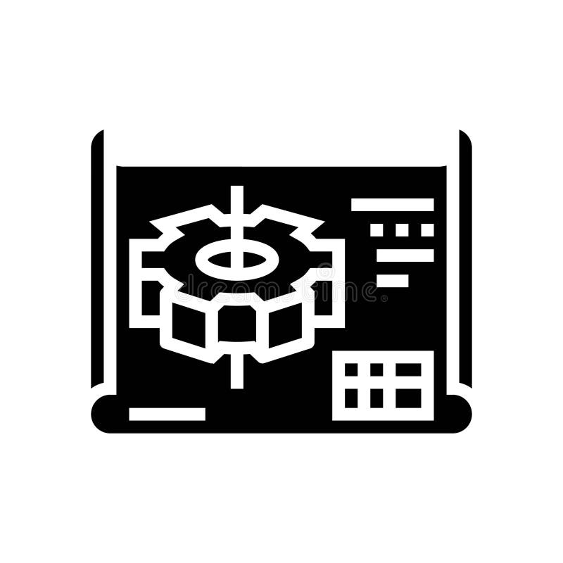 Engineering Drawing Manufacturing Engineer Glyph Icon Vector ...