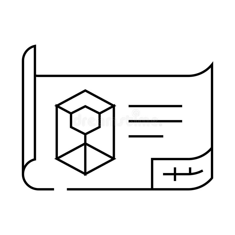 Engineering Drawing Manufacturing Engineer Line Icon Vector ...