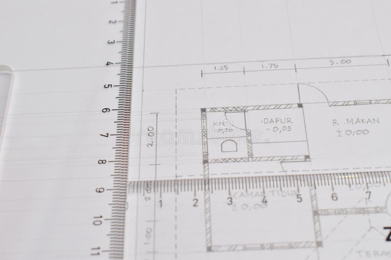 Engineering Drawing Sketched by Engineer and Architect Stock Photo ...