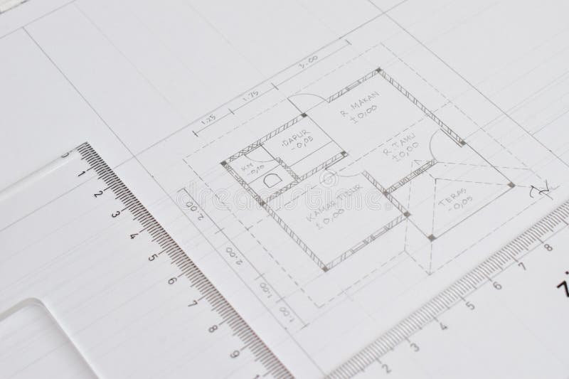 Engineering Drawing Sketched by Engineer and Architect Stock Photo ...