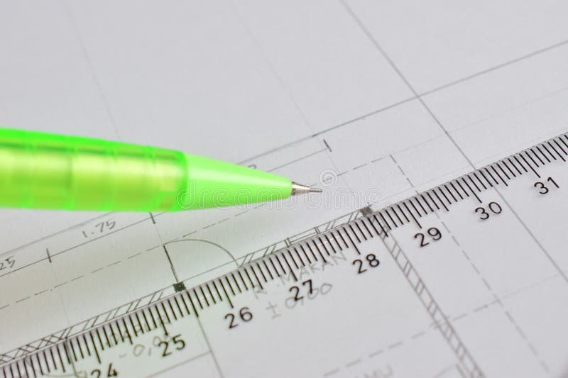 Engineering Drawing Sketched by Engineer and Architect Stock Photo ...