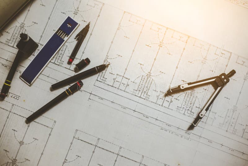 Engineering and Drawing Tools Stock Image - Image of designer ...