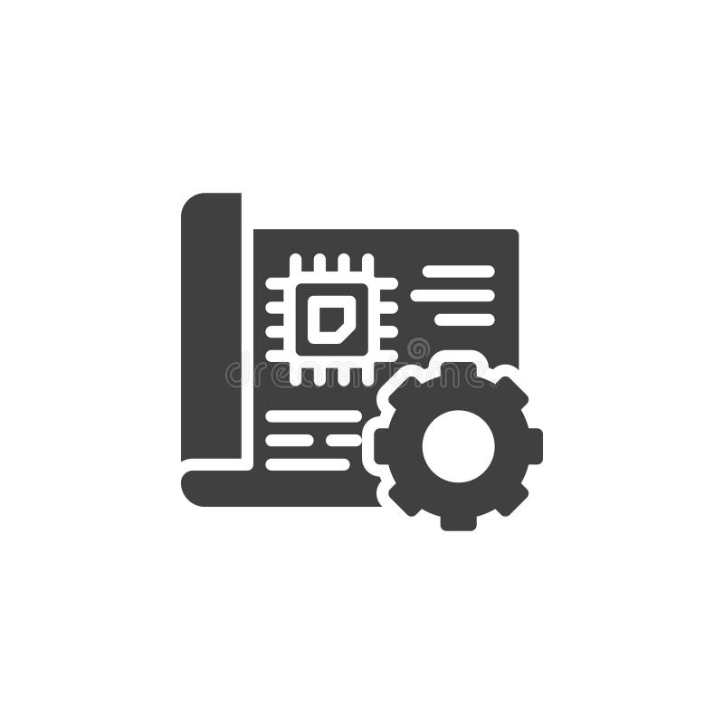 Engineering Drawing Vector Icon Stock Vector - Illustration of system ...