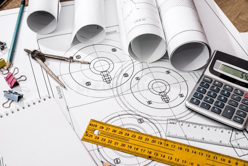 Electrical Engineering Drawings Printing. Scientific Development Stock ...