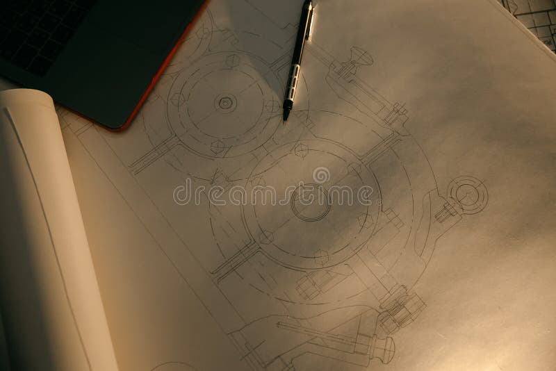 Engineering Drawings and Side Light, Protractor, Notebook, Term Paper ...