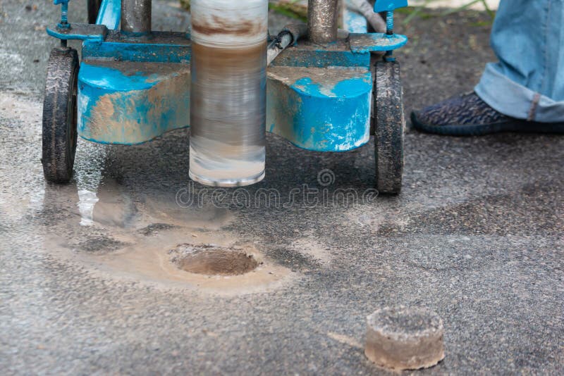 Engineering is Drilling the Road by Road Drilling Machine Stock Image ...