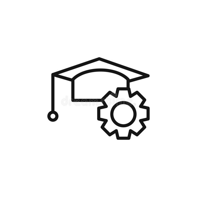 Engineering Education Icon Outline Collection in Black and on White ...