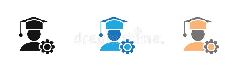 Engineering Education Icon Line Art Logo Set Stock Illustration ...