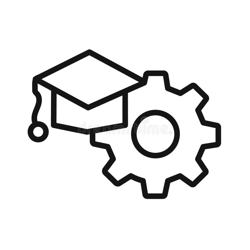 Engineering Education Icon Black and White Vector Sign Stock ...